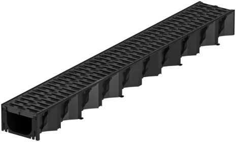 ACO Hexaline Goot met Zwart Rooster 100cm | Tuinmaterialen.nl